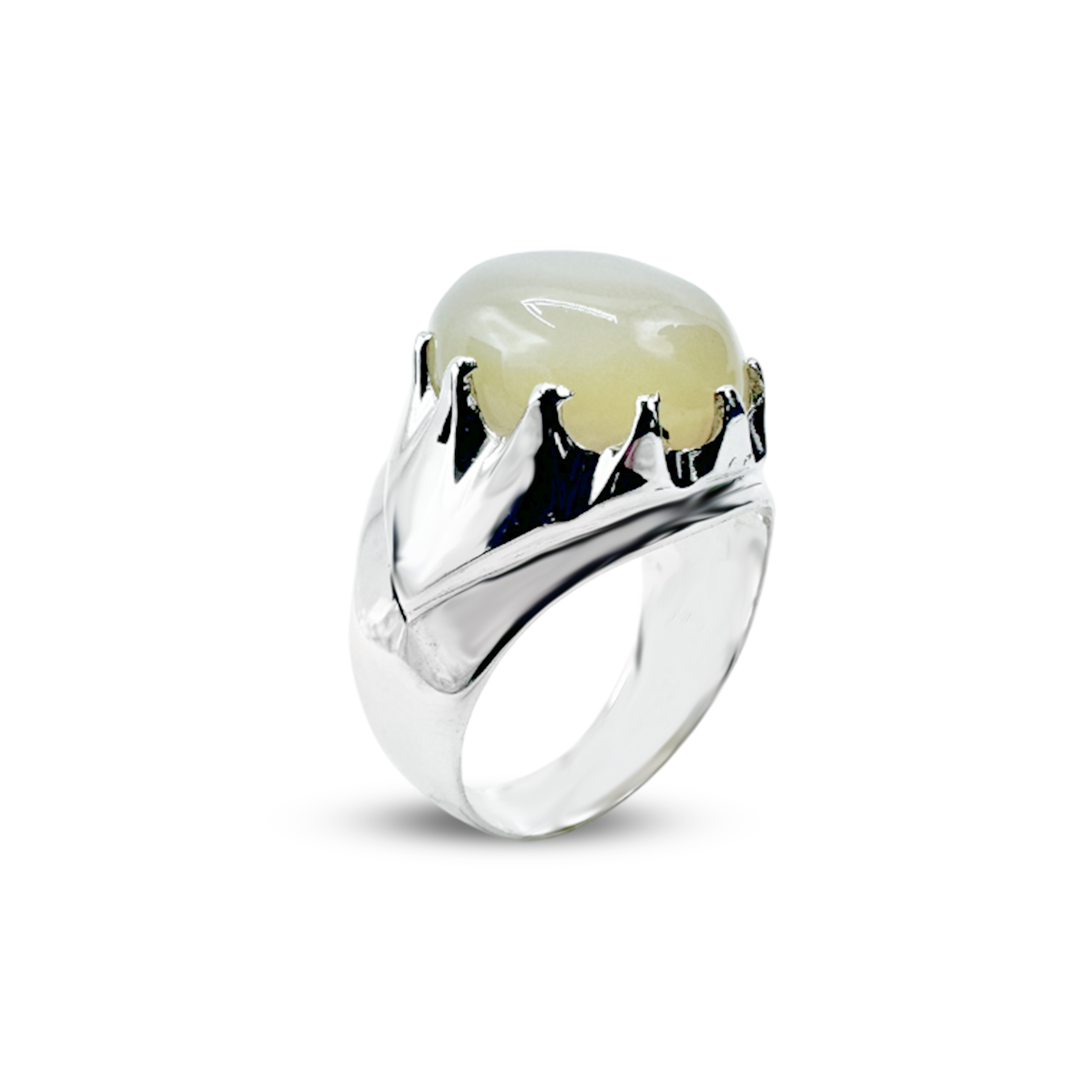 Moon Stone Men Ring - Vapour Design – Jawa Gems