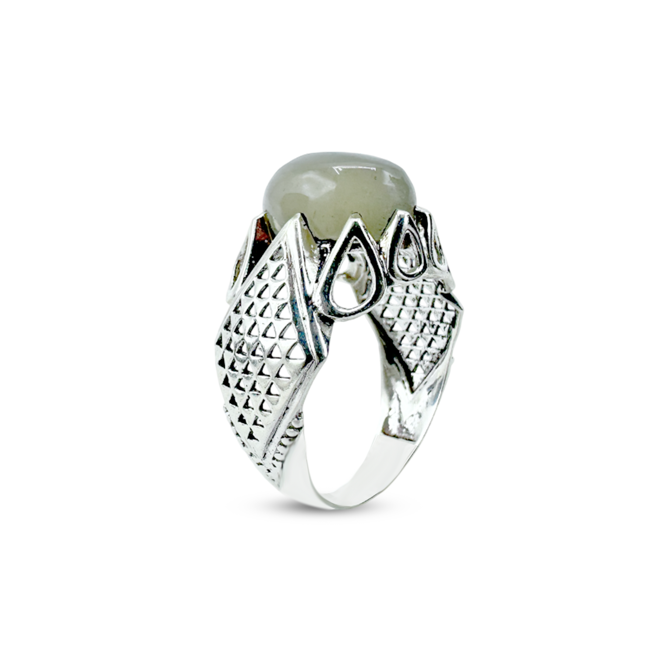 Moon Stone Men Ring- Rombas Window Design – Jawa Gems